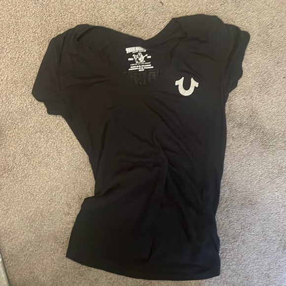 True Religion | Tops | True Religion Black Rhinestone Top Xs | Poshmark